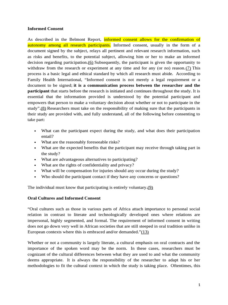 PFE 301 Module 3 Informed Consent, Privacy, Confidentiality | PDF ...