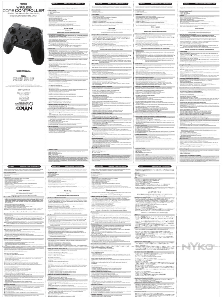 Nyko Wireless Core Controller Manual Optimized | PDF