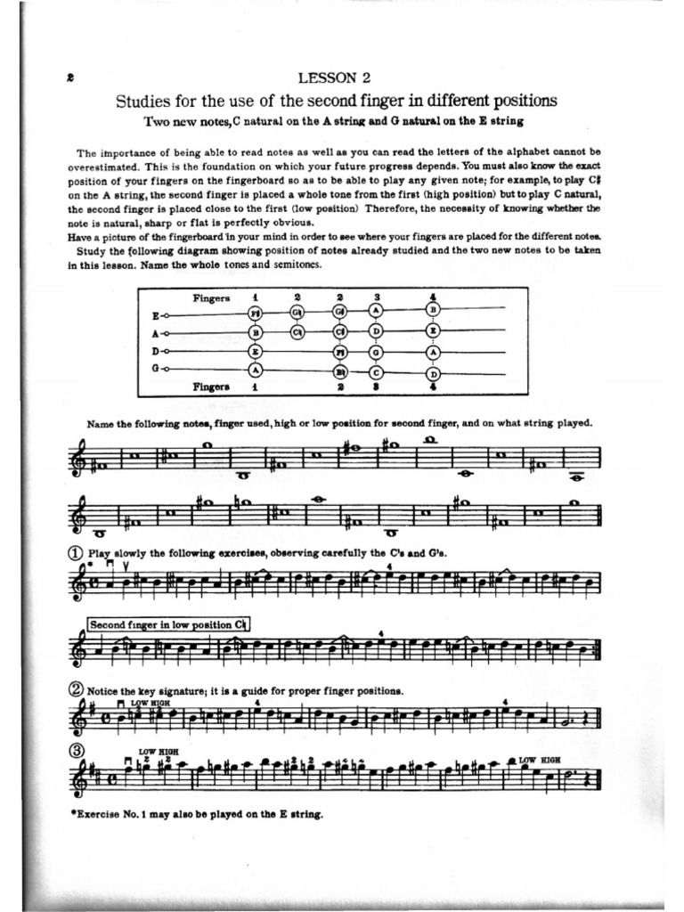 2nd Finger Low-High Positions | PDF