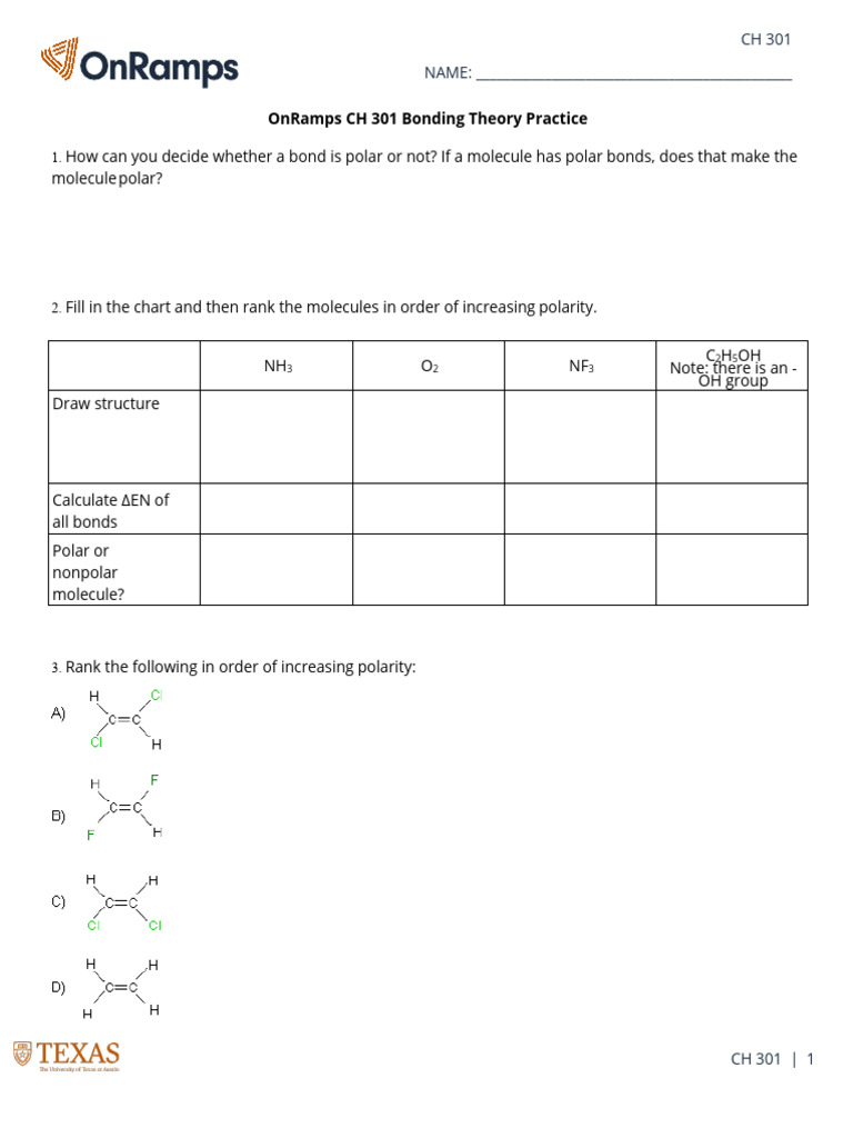 Activity 2_7_3_Bonding Practice | PDF | Chemical Bond | Chemical Polarity