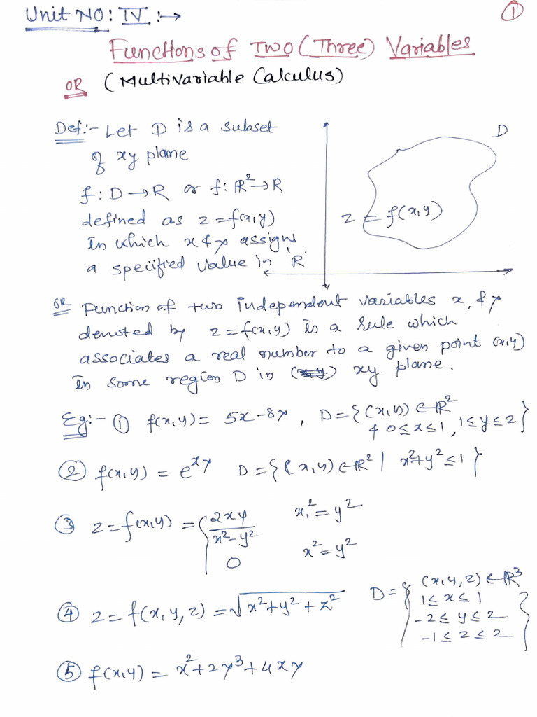 Functions of TWO Variables | PDF