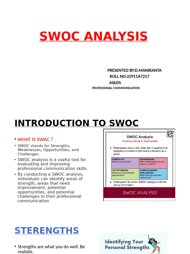 Swoc Analysis | PDF | Communication | Social Psychology