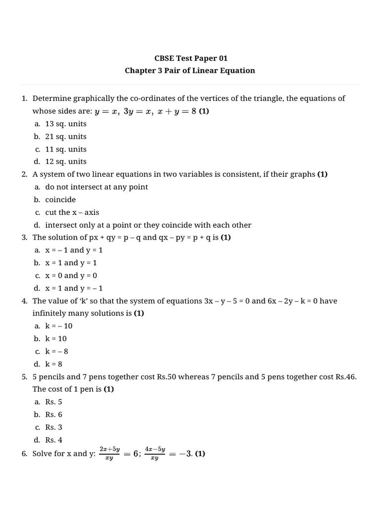 chapter-03-pair-of-linear-equations-in-two-vairable-test-01 | PDF ... chapter-03-pair-of-linear-equations-in-two-vairable-test-01 | PDF ...