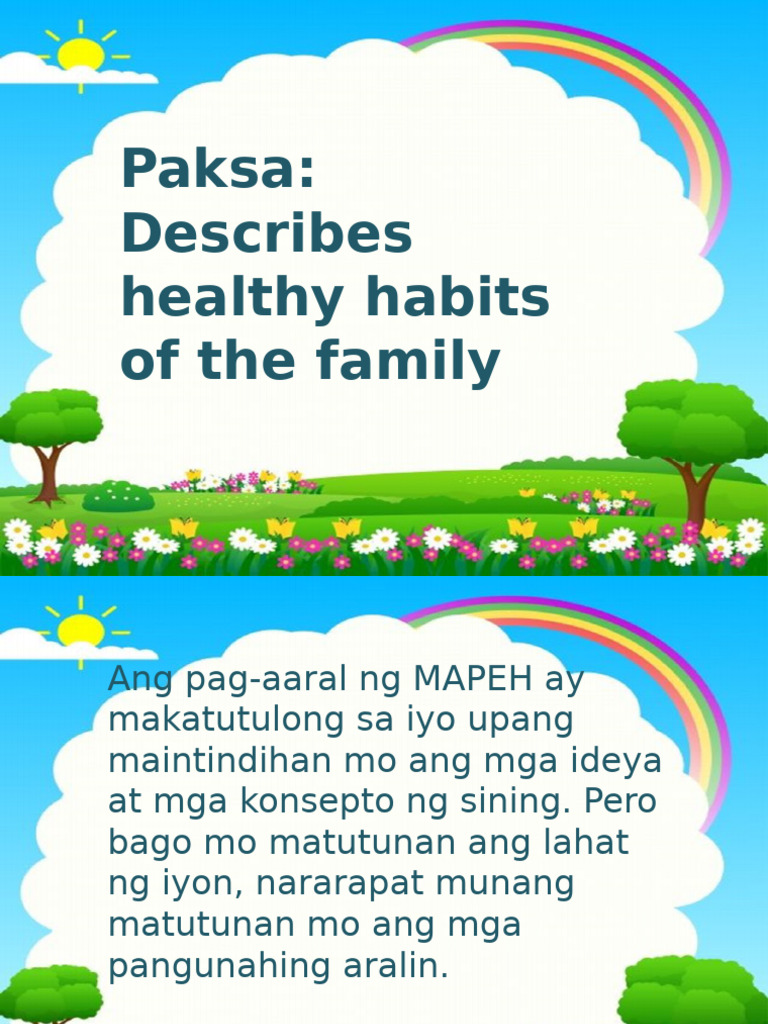 Q3 - MAPEH-HEALTH - MOD 1 - #Describes Healthy Habits of The Family | PDF