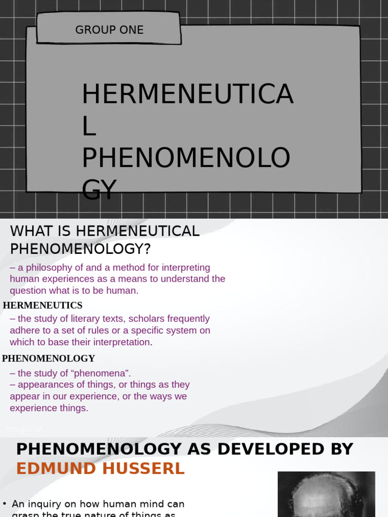 Hermeneutical Phenomenology Overview | PDF | Phenomenology (Philosophy ...
