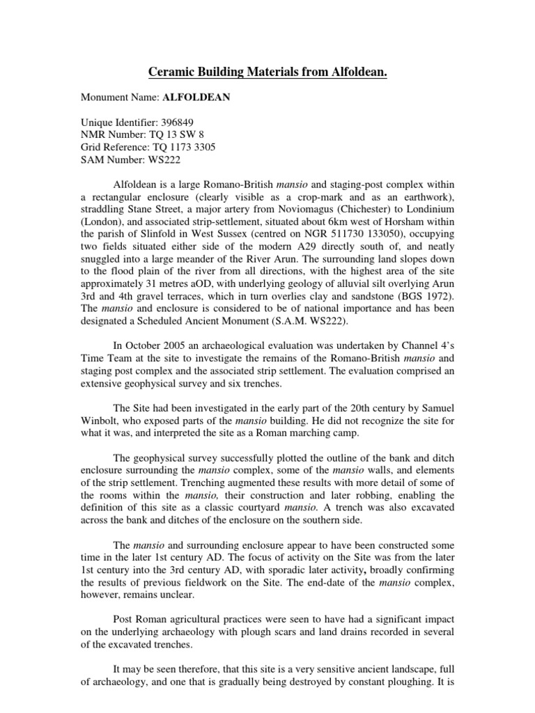 CBM From Alfoldean Report | PDF | Brick | Tile