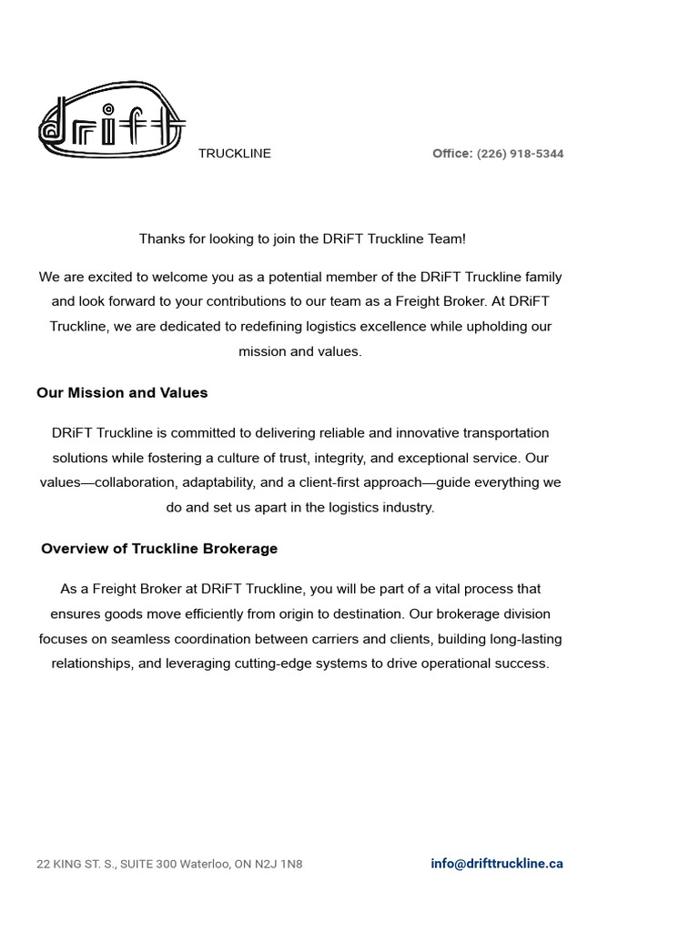 DRiFT Truckline Broker Training | PDF | Logistics | Cargo