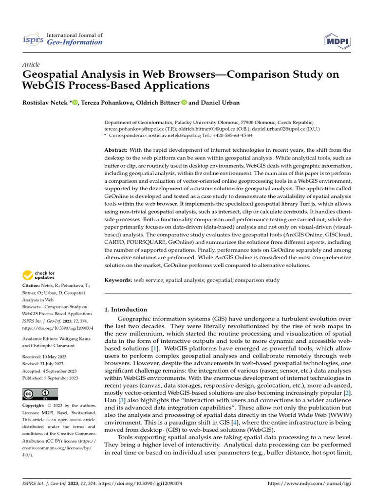 Geospatial Analysis in Web Browsers-Comparison Stu | PDF | Cloud Computing | Geographic ...