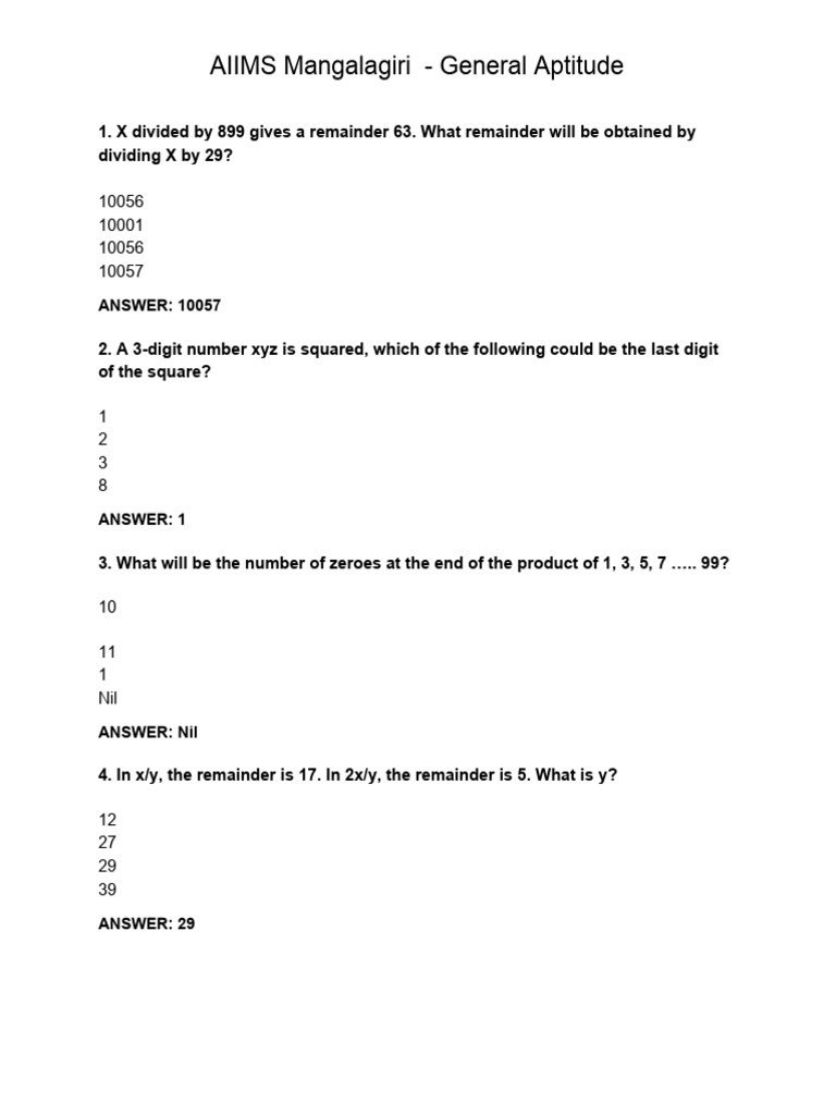 General Aptitude Solved Questions and Answers | PDF | Business | Economies