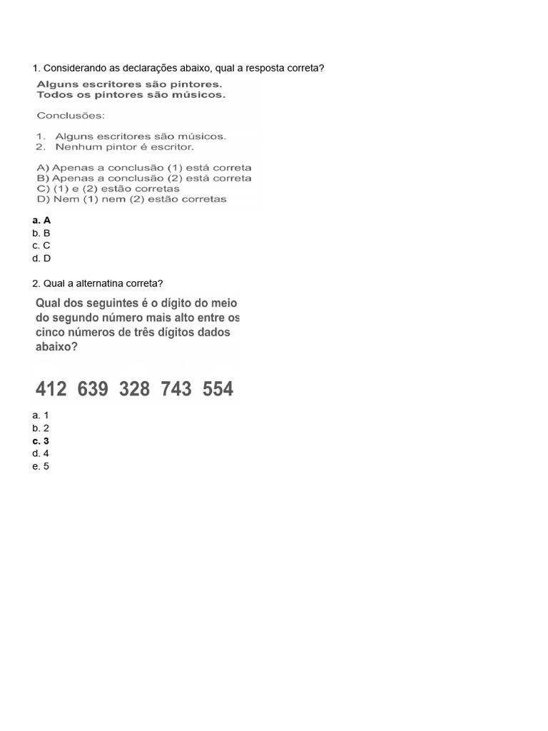 Teste de Lógica Básico | PDF