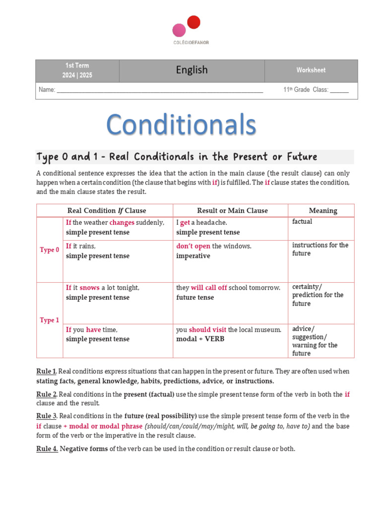 05. Conditionals | PDF | Grammatical Tense | Verb
