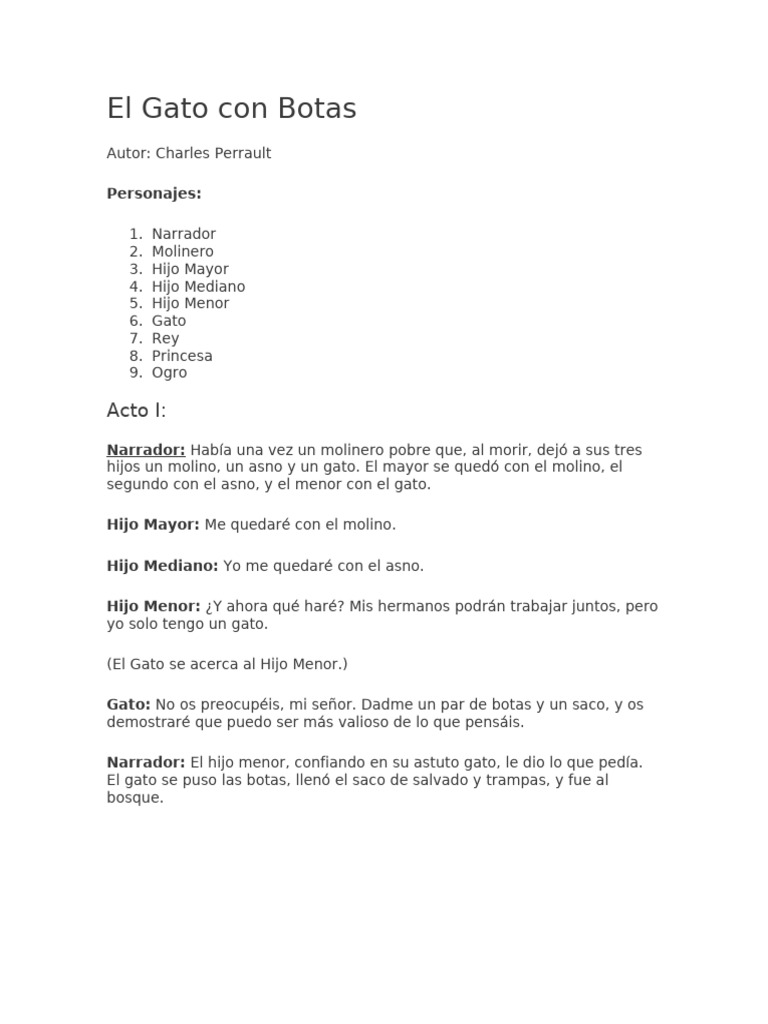 El Gato Con Botas | PDF