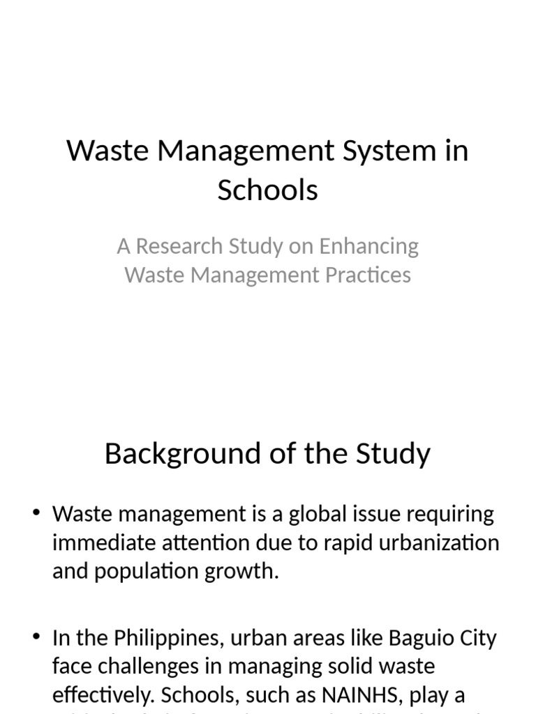 Waste Management Study Presentation | PDF
