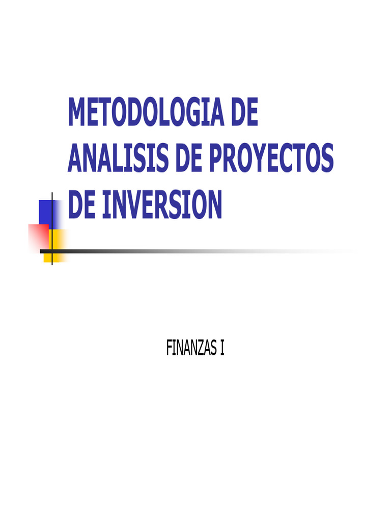 Metodologia de Analisis de Proyectos | PDF | Inversiones | Impuestos