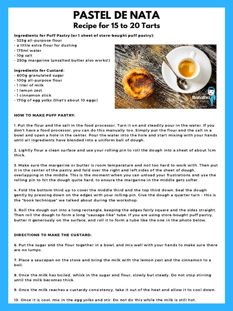 Pastel+de+Nata+Recipe | PDF | Custard | Foods
