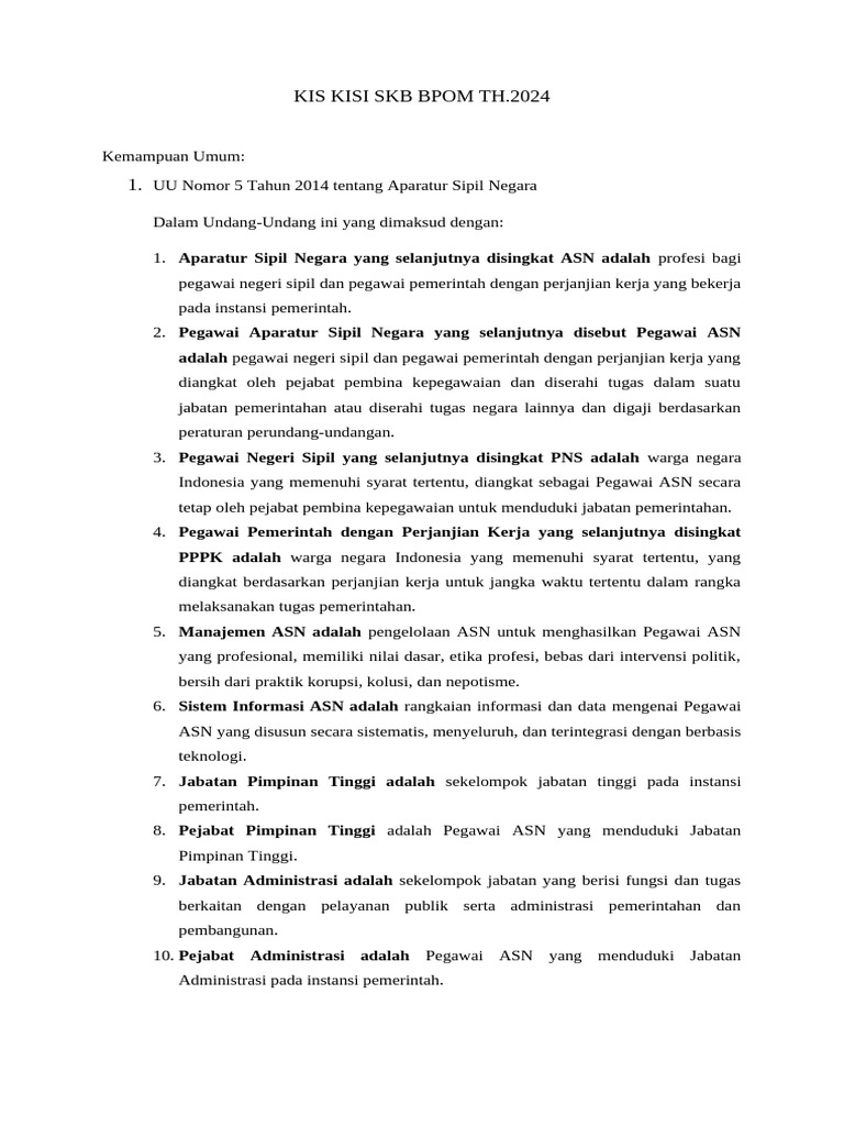 KIS KISI SKB BPOM TH.2024 | PDF