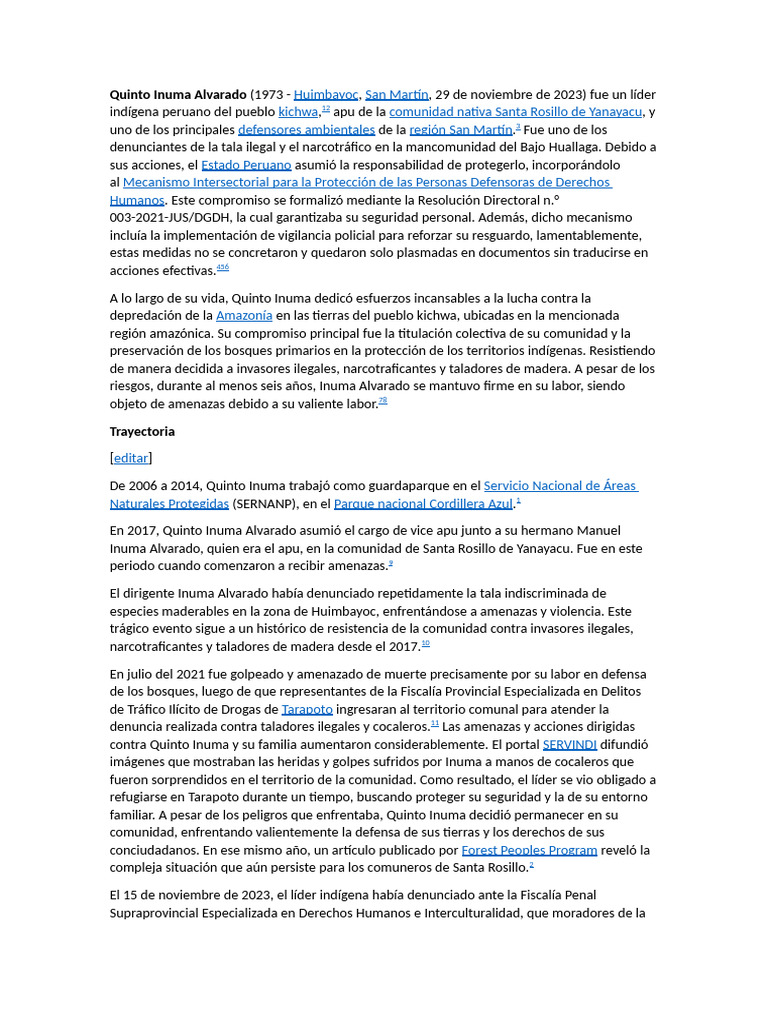 Quinto Inuma | PDF | Perú