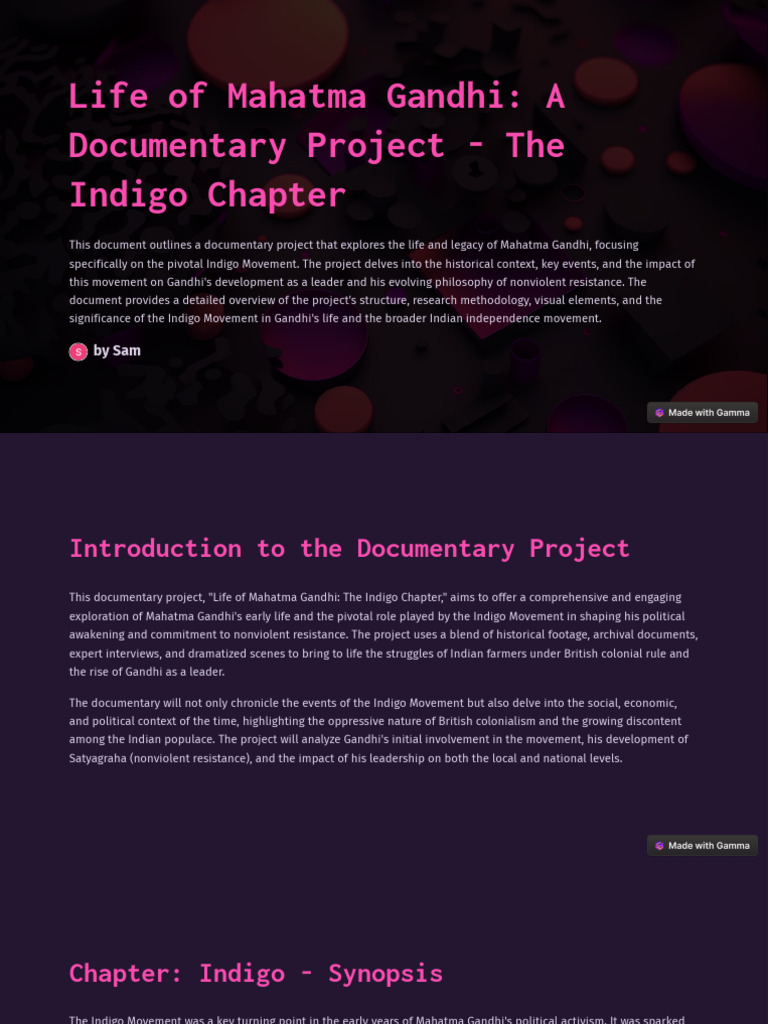 Life of Mahatma Gandhi A Documentary Project The Indigo Chapter | PDF ...