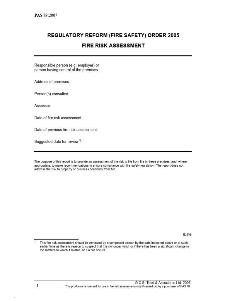 BS Fire Risk Assessment | PDF | Fire Safety | Risk