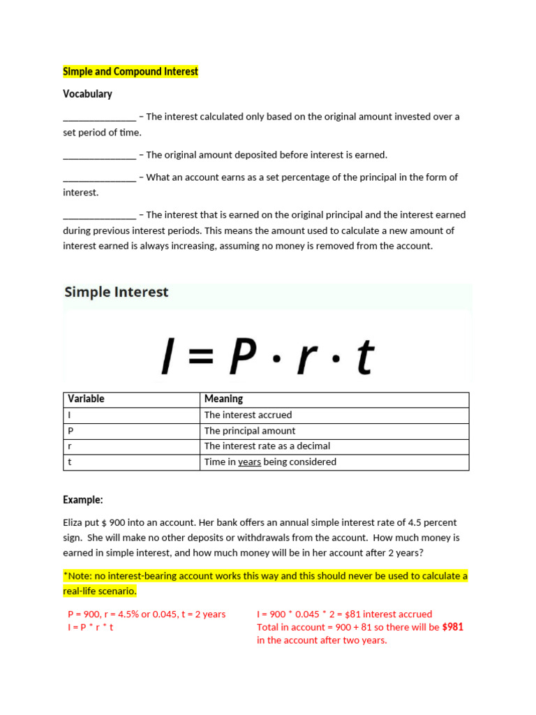 Understanding Simple and Compound Interest | PDF