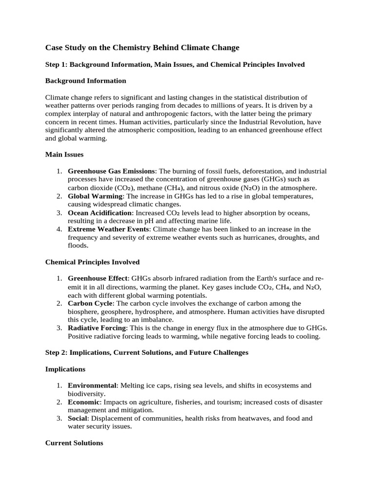 Chemistry of Climate Change Explained | PDF | Climate Change ...