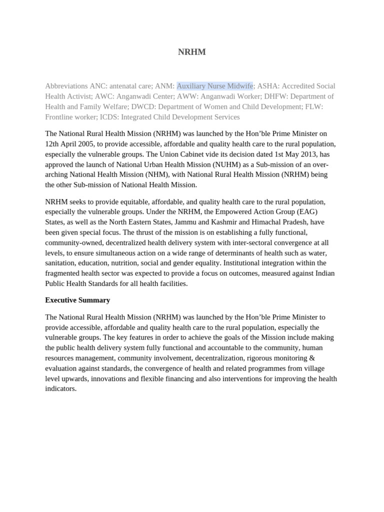 NRHM | PDF