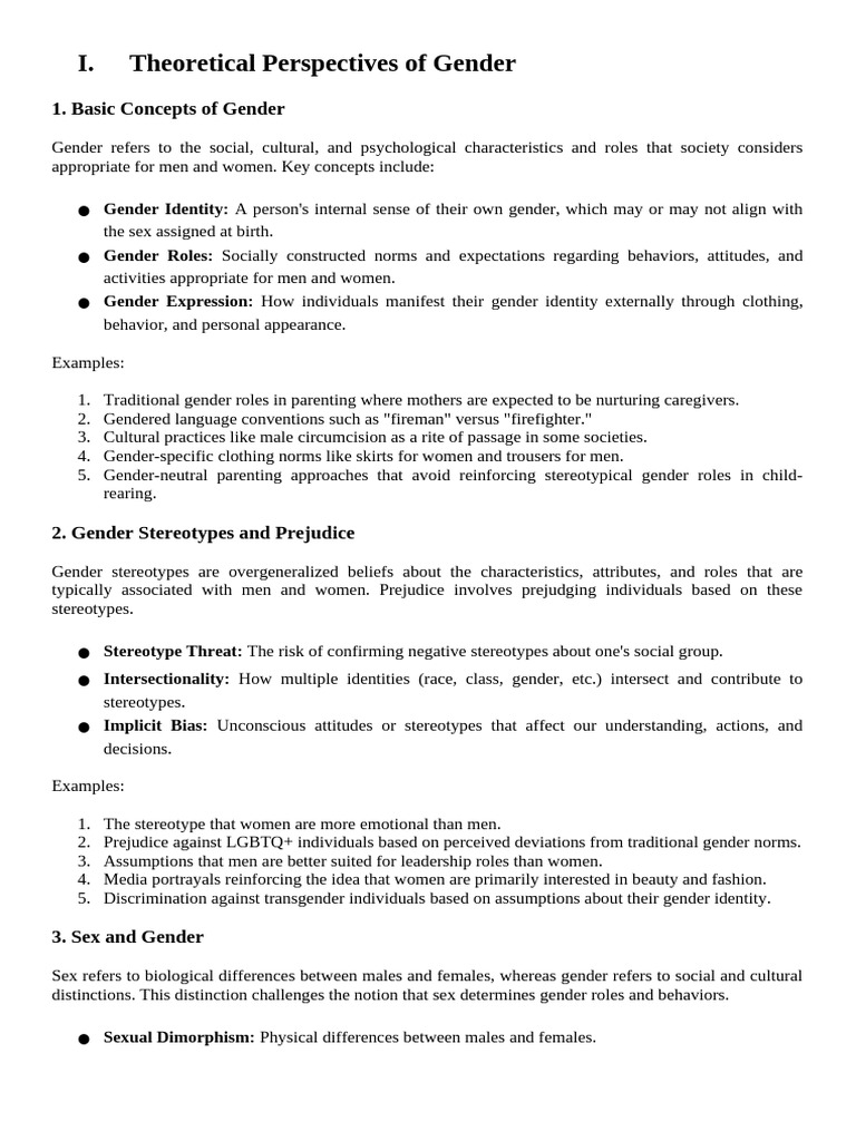 Gender Theories and Stereotypes | PDF | Gender Studies | Gender