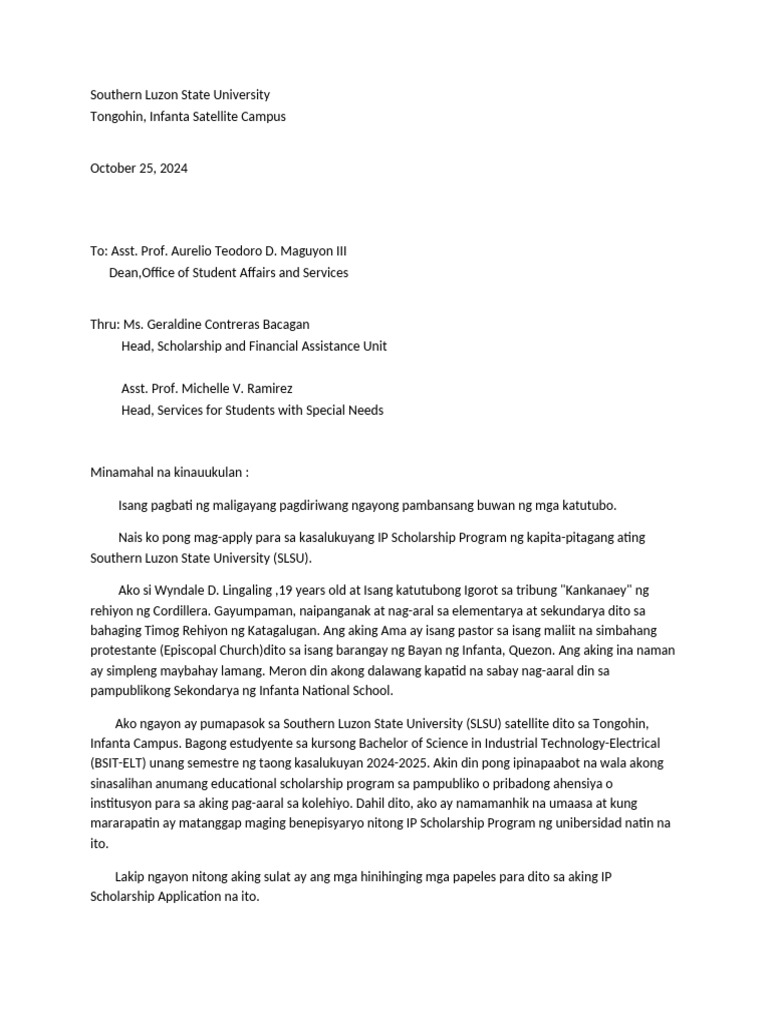 Application Letters Lsu | PDF