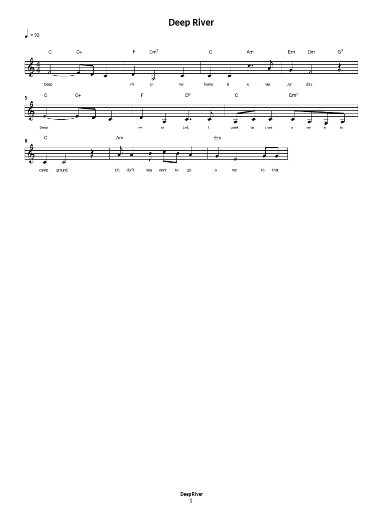 Deep River Song Lyrics and Chords | PDF