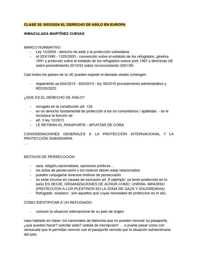 Clase 26 - 9 - 03 - 2024 | PDF | Refugiado | Pasaporte