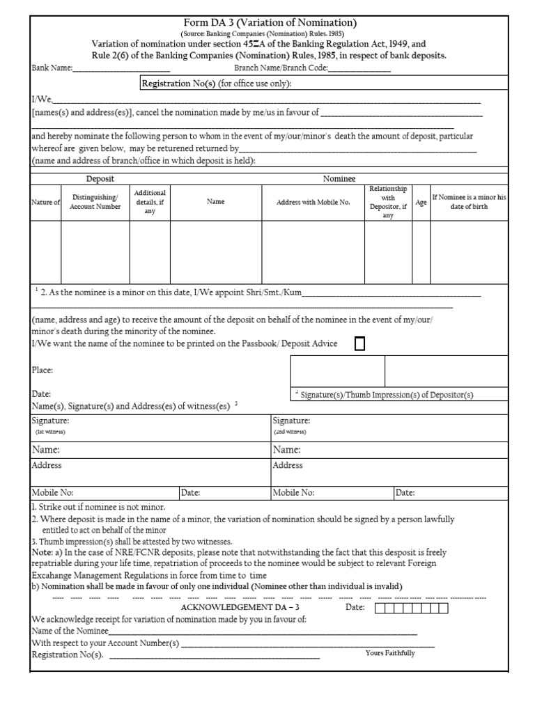 Variation of Nomination Form Da3 English | PDF | Justice | Crime & Violence