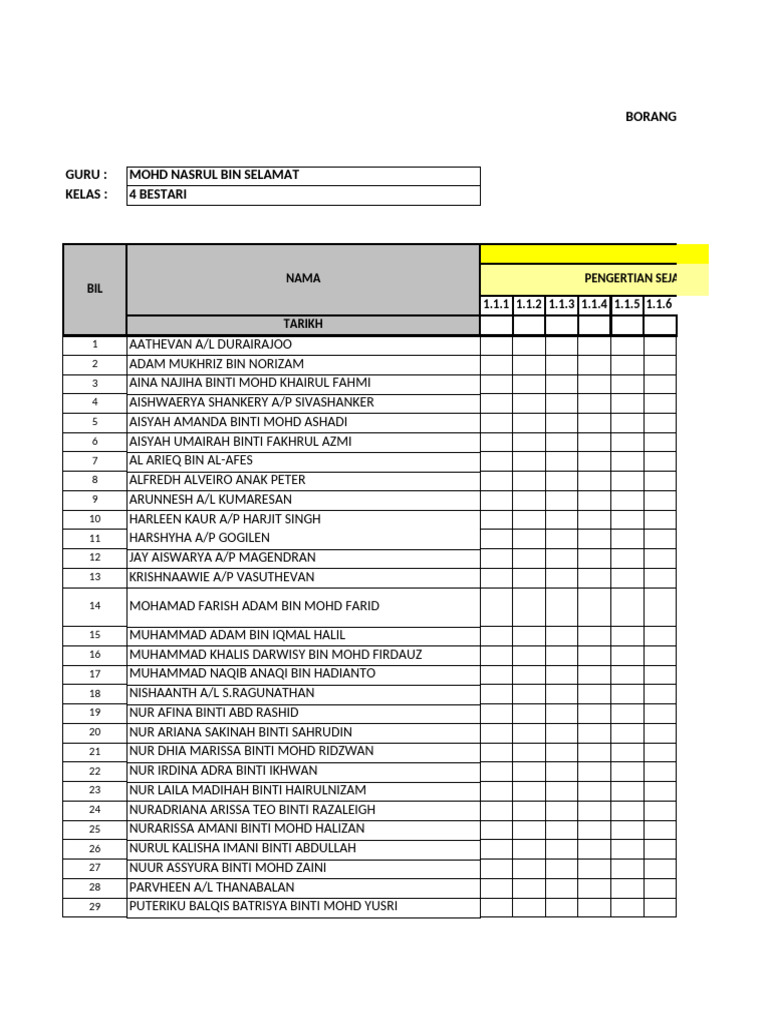 REKOD TRANSIT SEJARAH 4 BESTARI | PDF