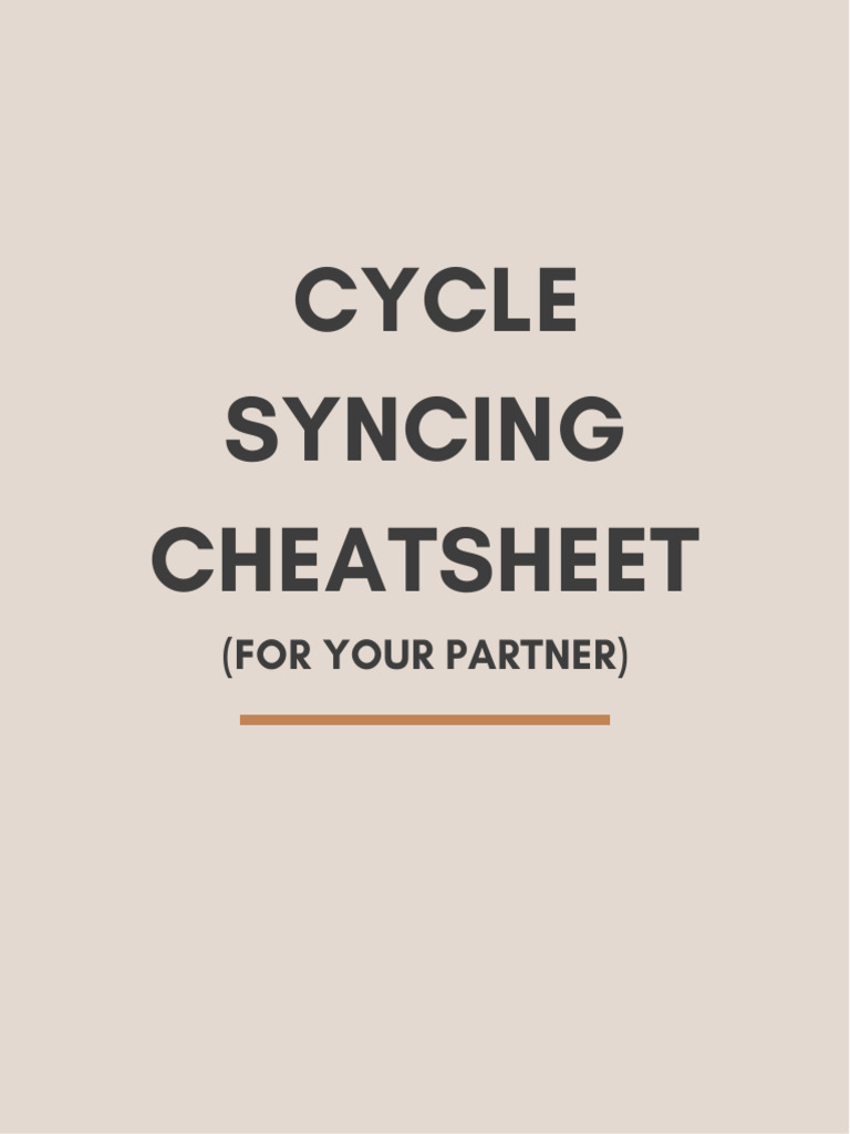 Cycle syncing cheatsheet | PDF | Menstrual Cycle | Reproductive System