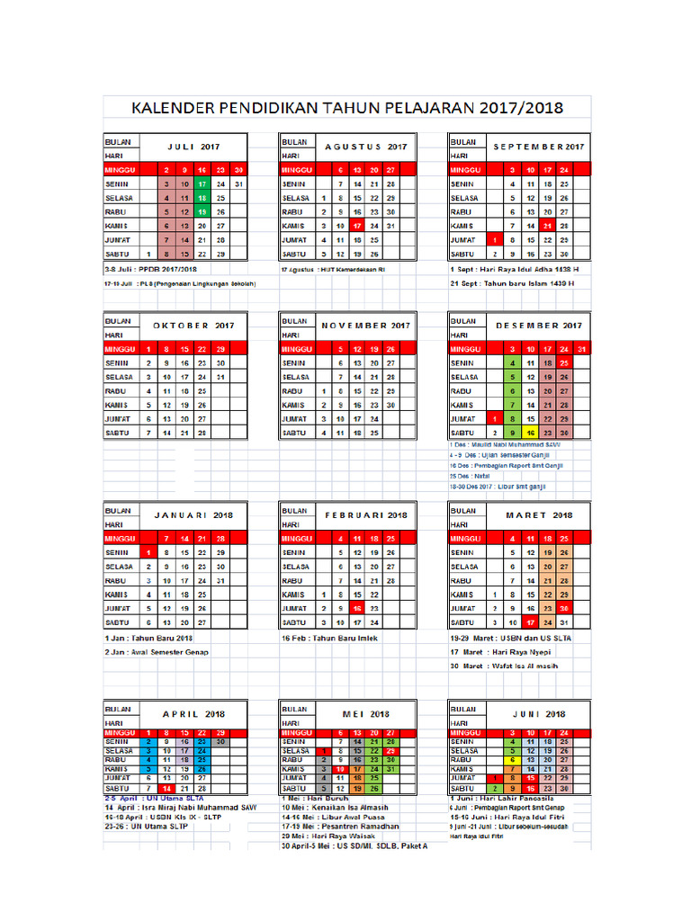 kalender Pendidikan | PDF