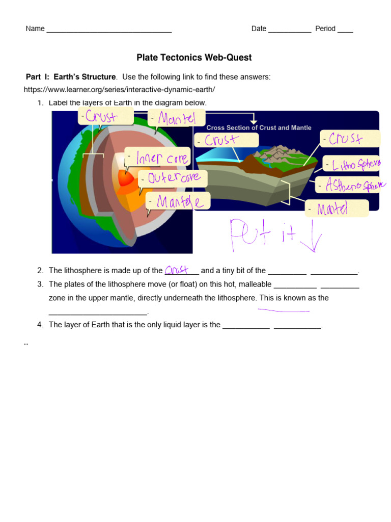 Earth Layers and Plate Tectonics Quiz | PDF | Plate Tectonics | Earth