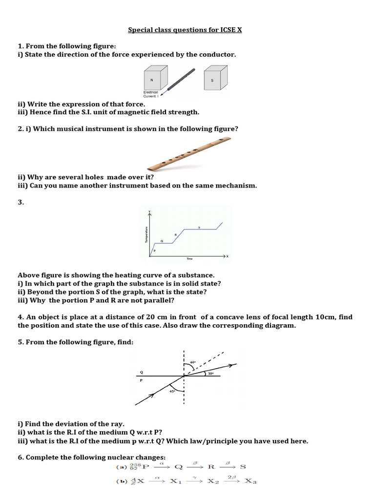 Physics Sp. Class Quest._ X | PDF