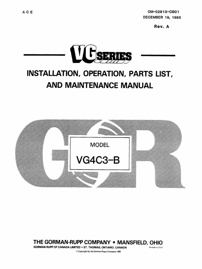 Gorman Rupp VG-4C3-B Manual | PDF