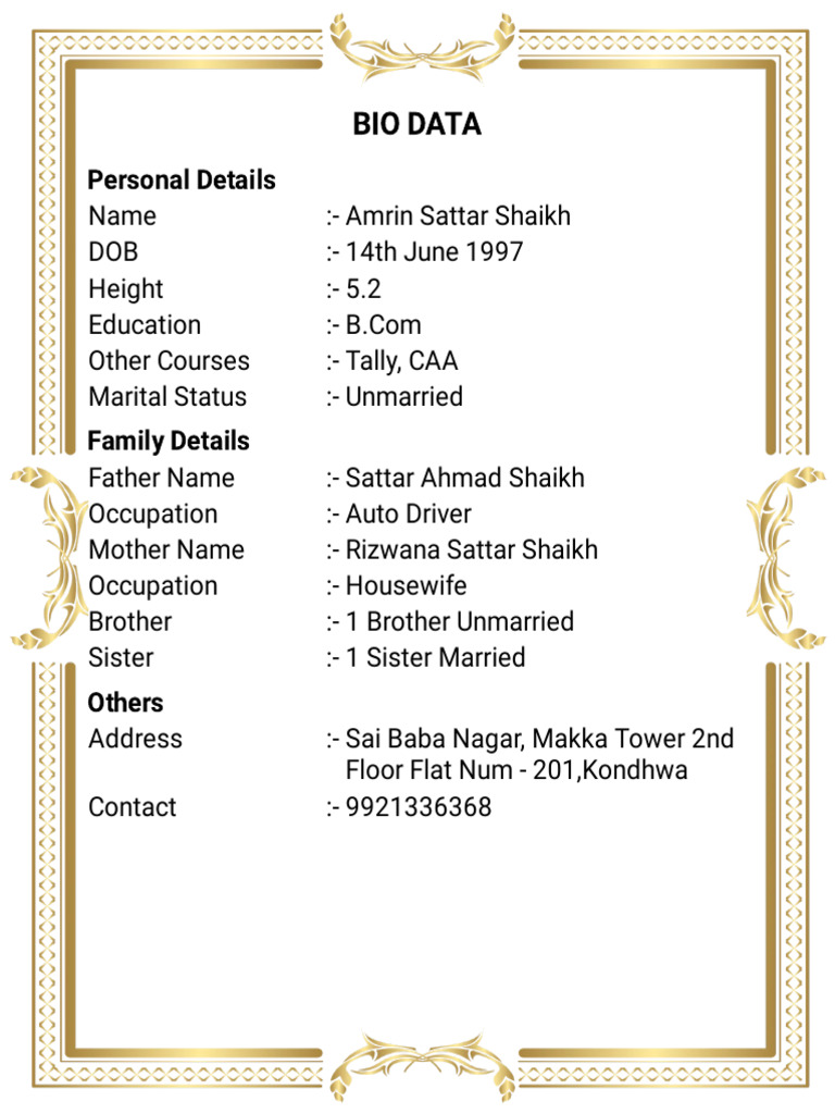 Biodata 6 | PDF