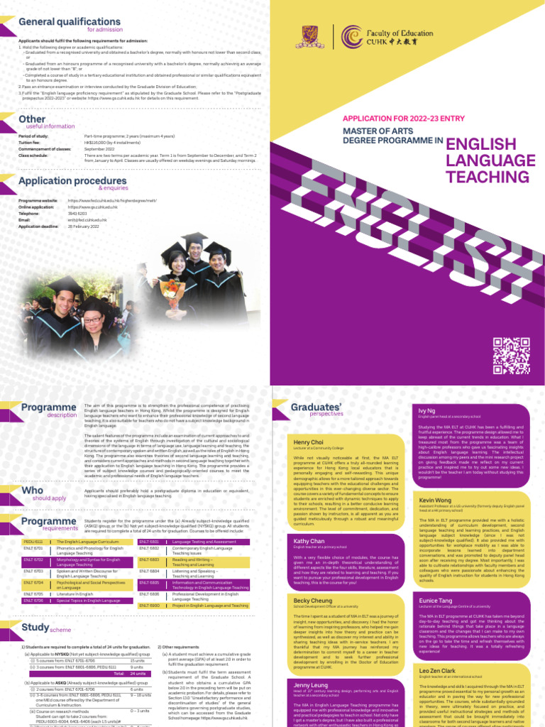 MELT_Leaflet_202223 | PDF | Academic Degree | Language Education