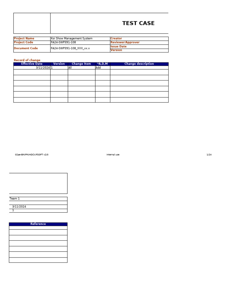 SWT301_Test Case_Team1 | PDF | Computing | Software