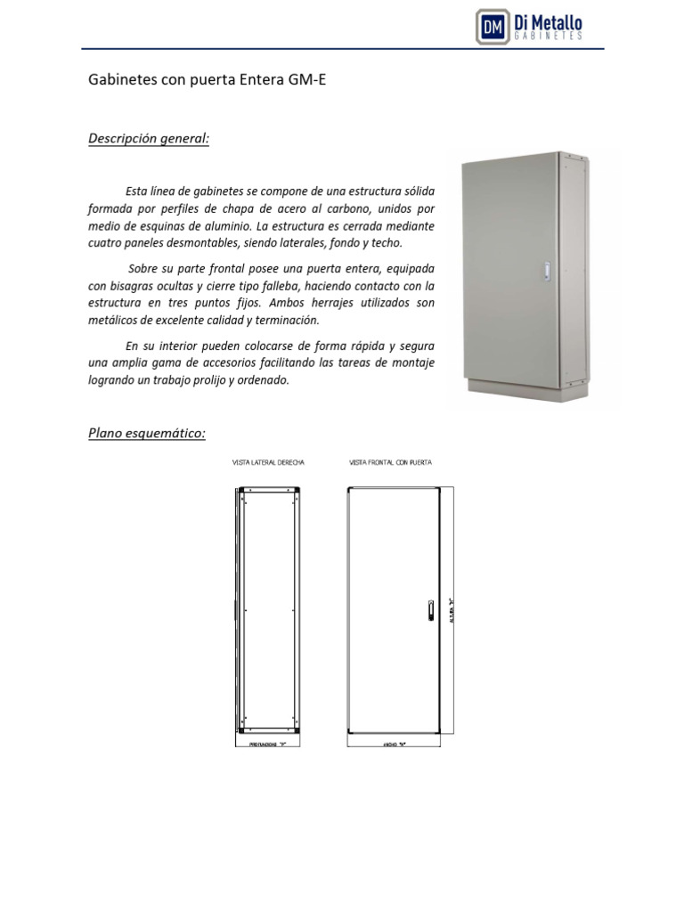 Ficha Técnica de Gabinete Modular GM-E | PDF
