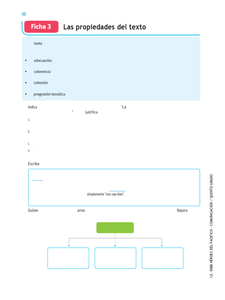 S2 - S3 - Propiedades Del Texto - Plan de Redacción - 5° - 2024 | PDF