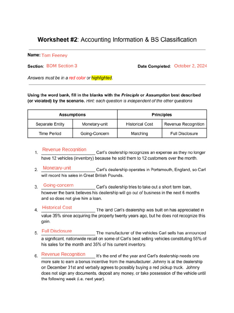 WS 2ab - Accounting Information & BS Classification _ Schoology | PDF