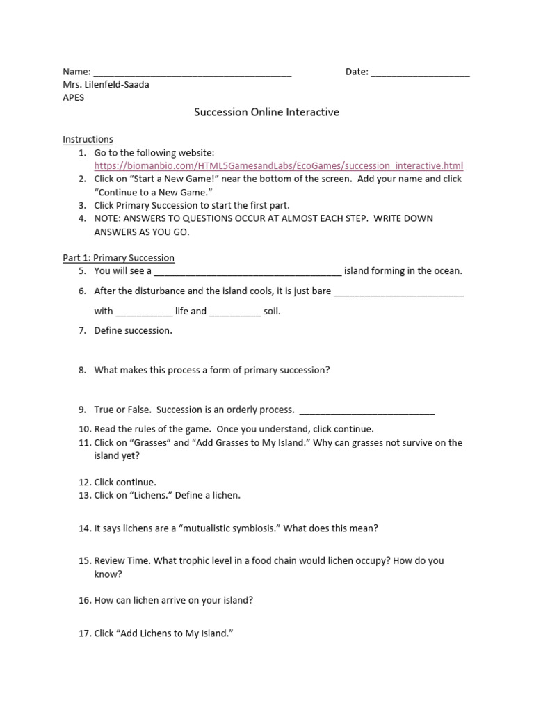 Succession Online Interactive | PDF | Moss | Flowers