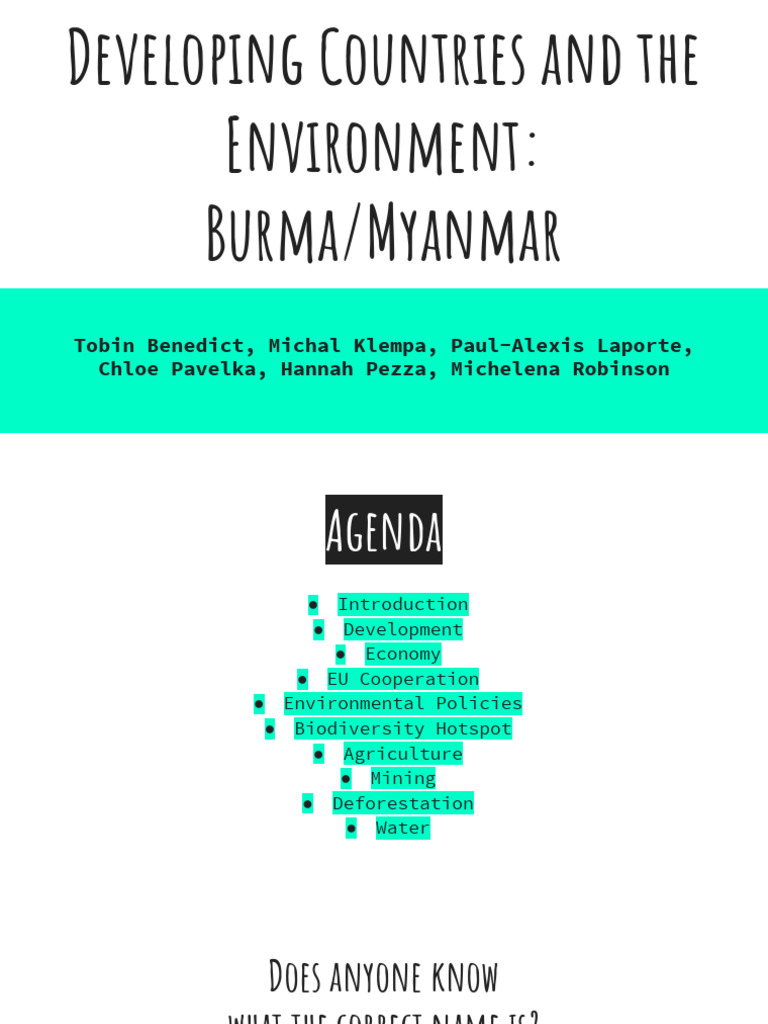 Burma and The Environment | PDF | Sustainability | Myanmar