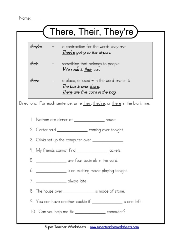 Homophones-There Their Theyre.. | PDF