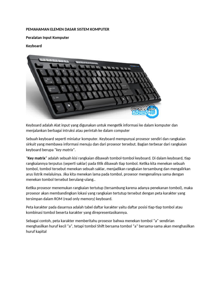 Input dan Output Dasar Komputer | PDF