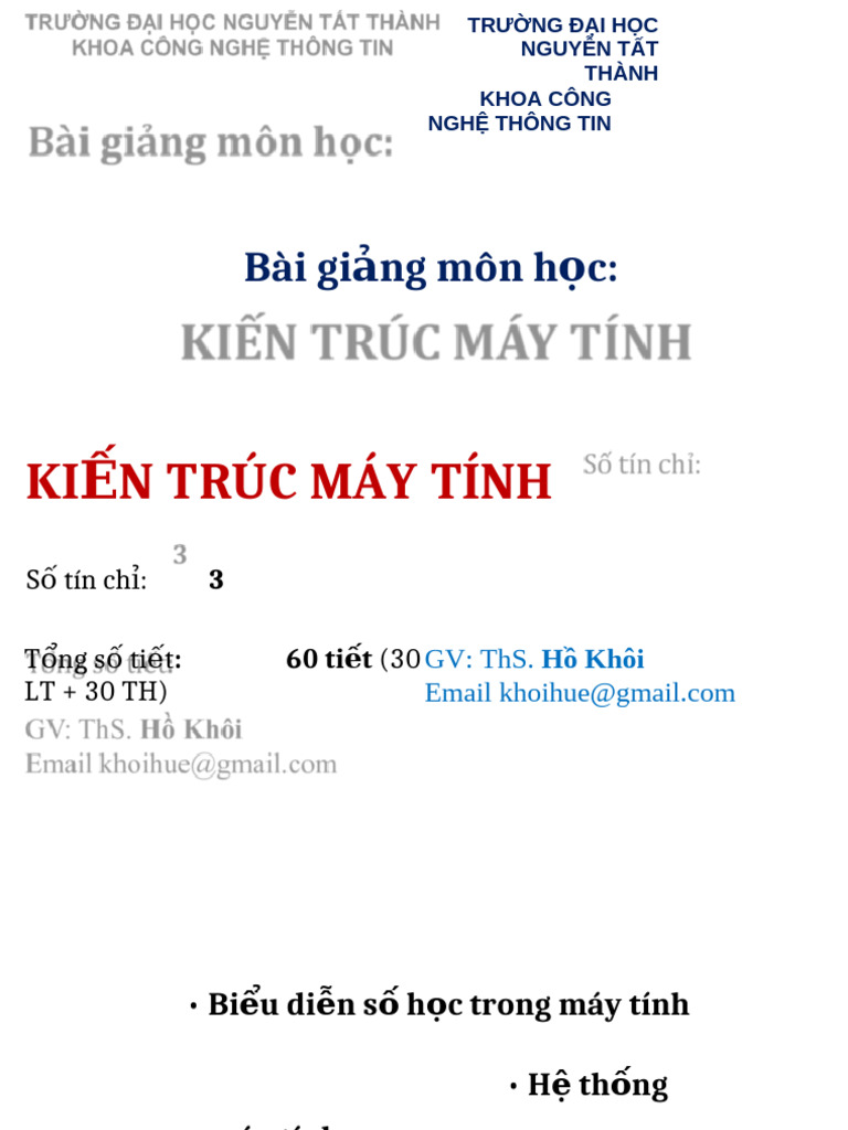 KTMT.1. Tong Quan May Tinh | PDF
