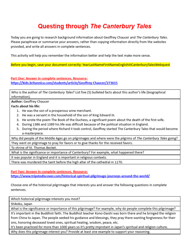 2024DariaGarasEnglishIII - 2.01A Web Quest Results | PDF | The ...
