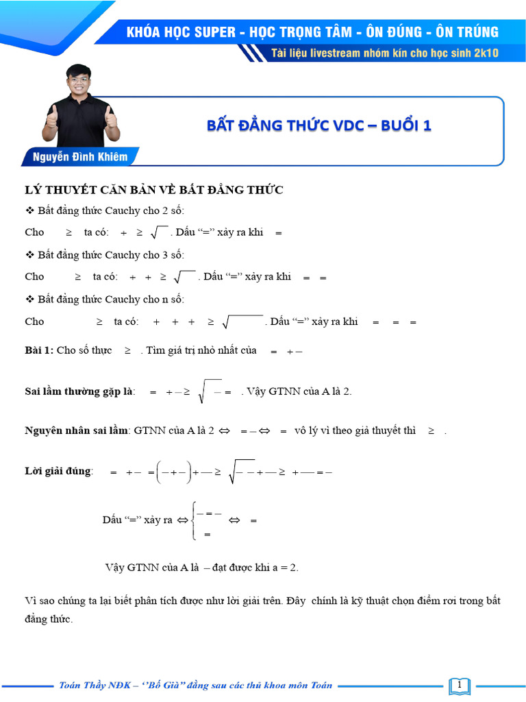 BẤT ĐẲNG THỨC VDC | PDF